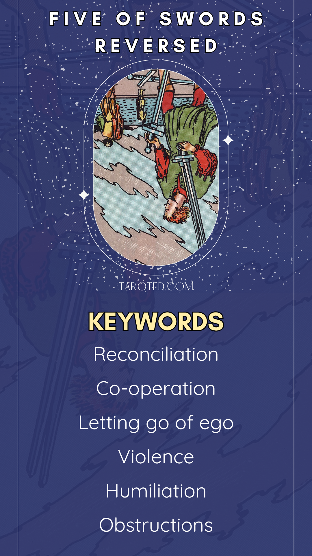 Five of Swords Reversed Tarot Card Meaning