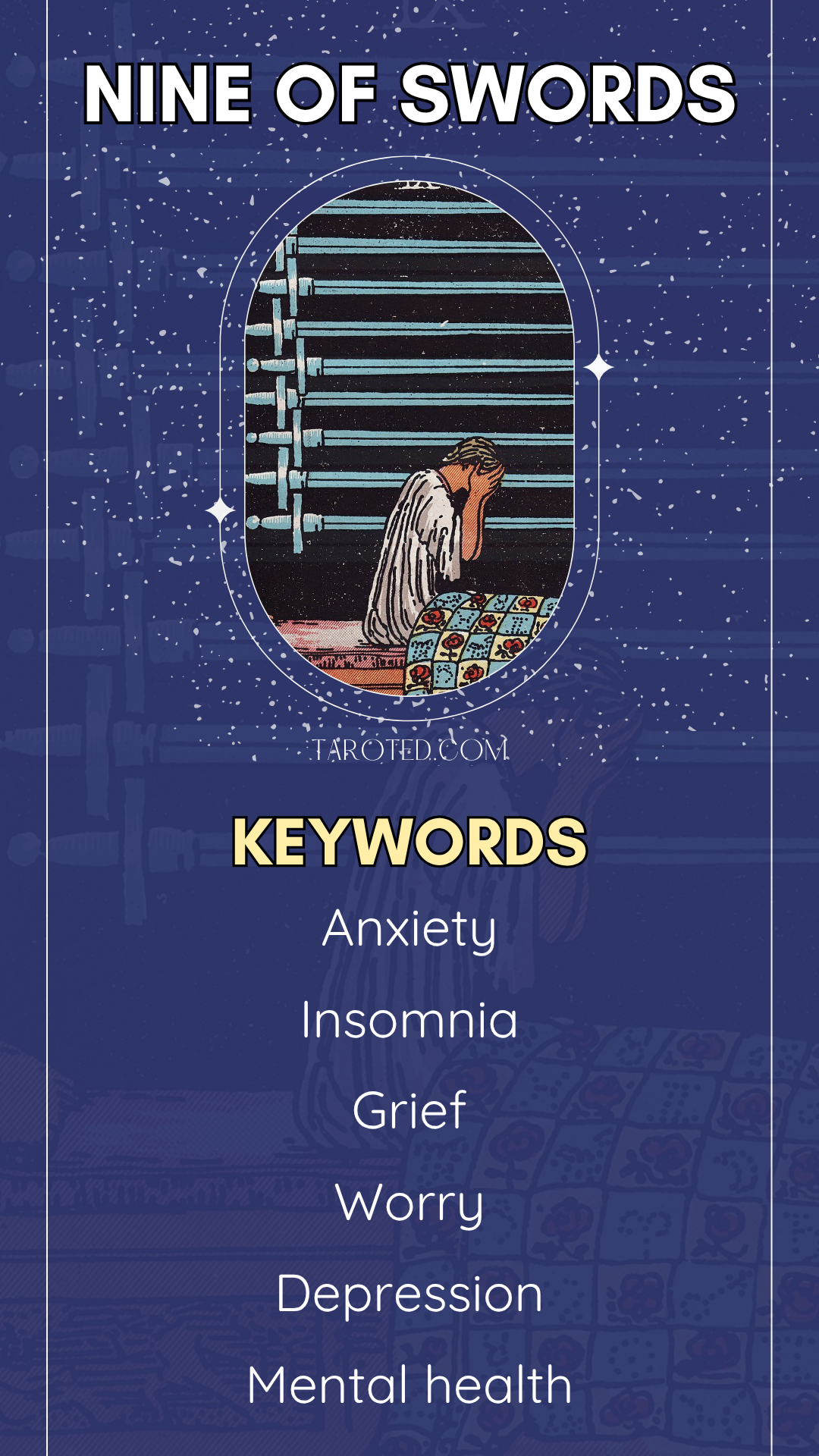 Nine of Swords Tarot Card Meaning (Upright)