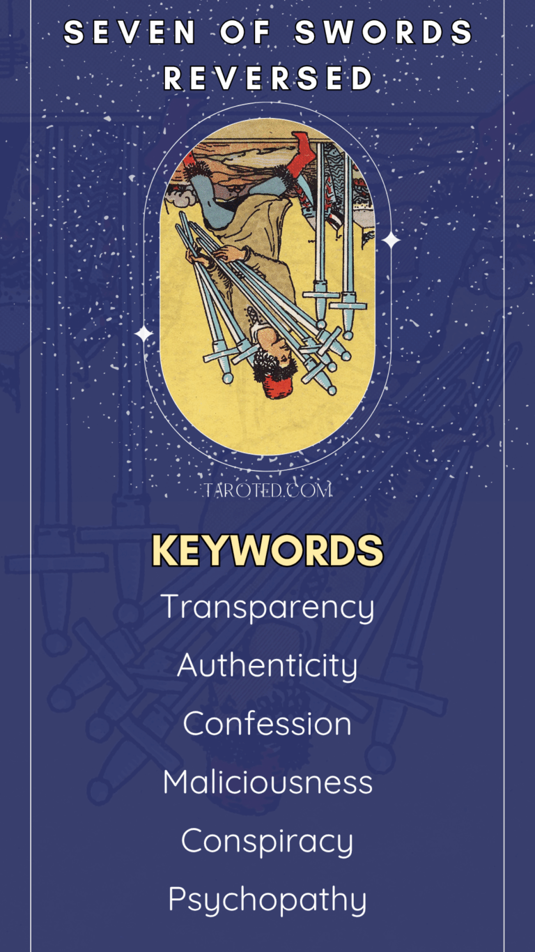Seven of Swords Reversed Tarot Card Meaning